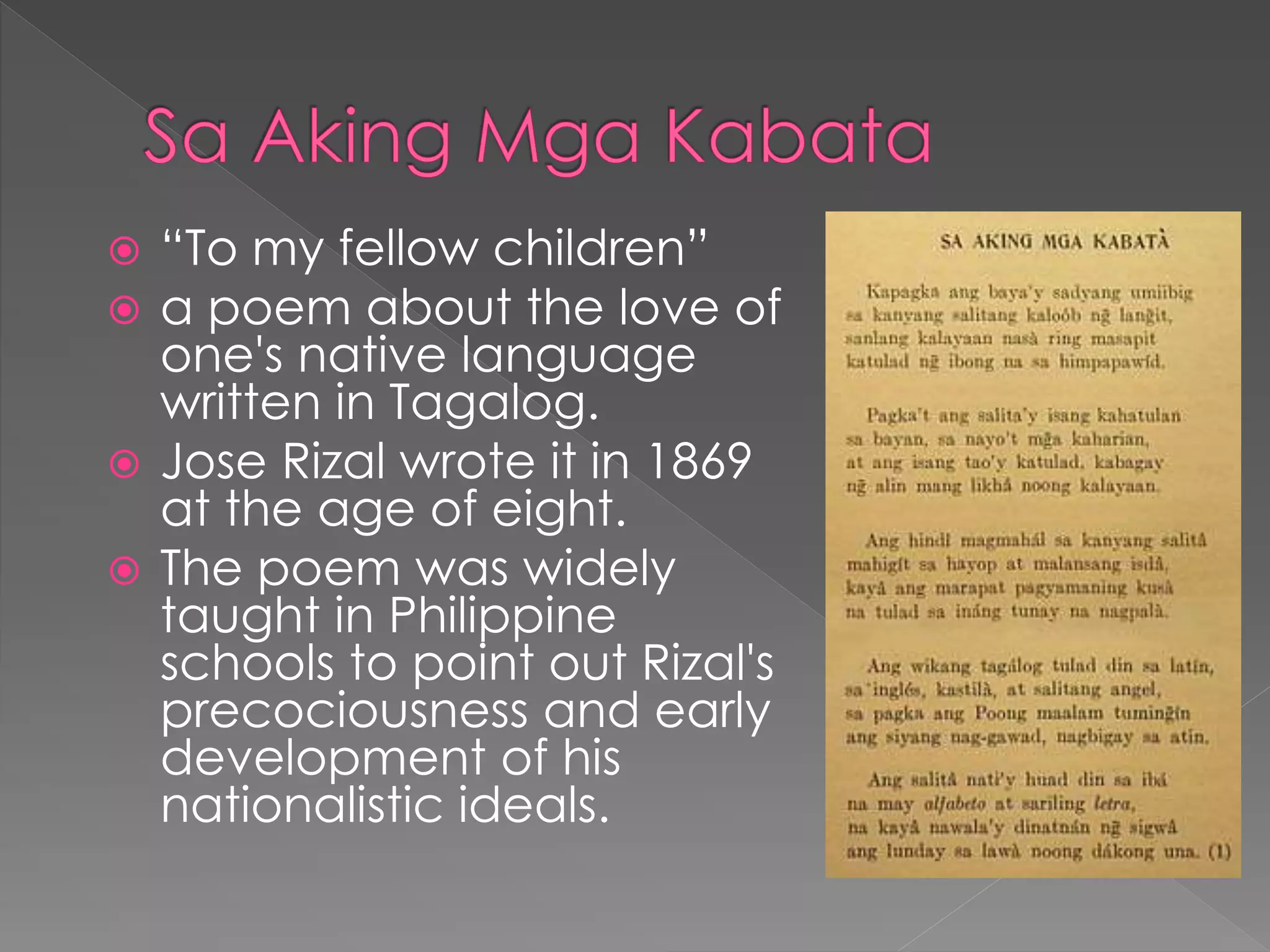Poems of Rizal | PPTX