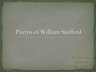 Poems of William Stafford | PPTX