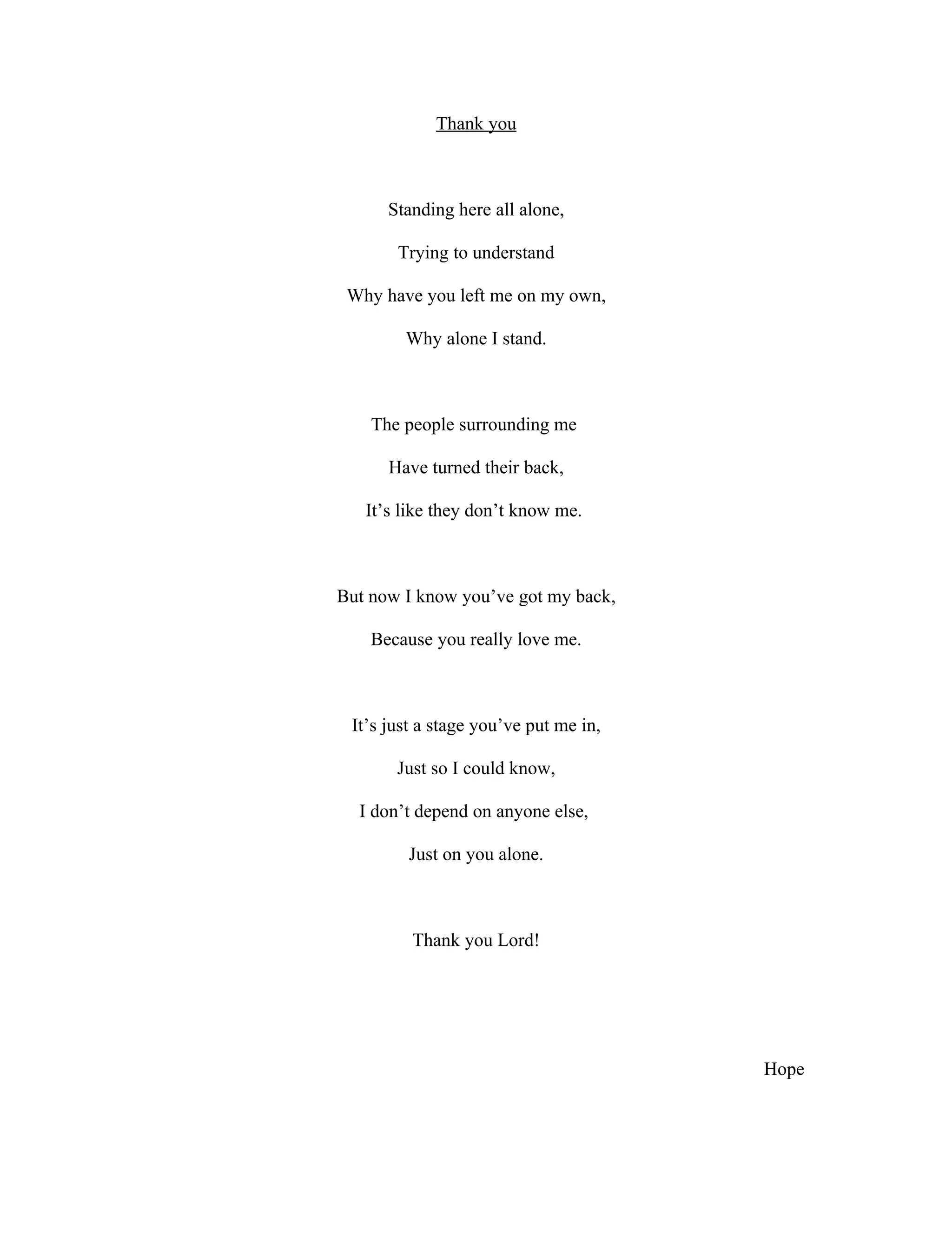 Poem thank you | DOC