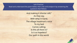 POEM The Dialogue of the Poor and Destitute WITH WORKSHEET NUMBER 2.pptx