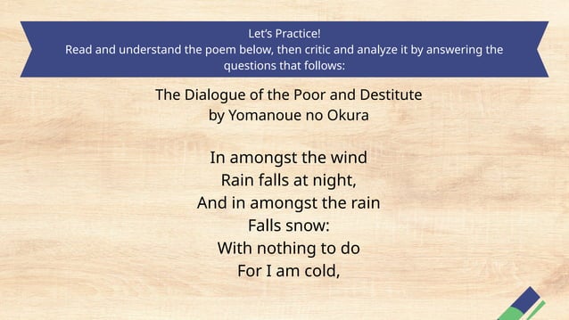 POEM The Dialogue of the Poor and Destitute WITH WORKSHEET NUMBER 2.pptx