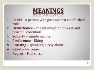 Class 7 - The Rebel | PPTX