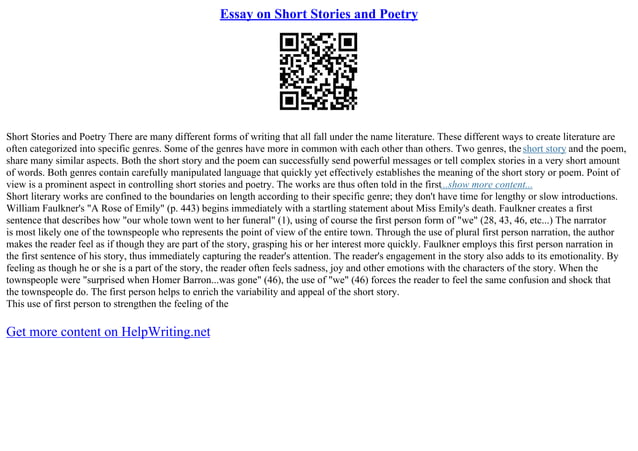 Poem Vs Short Story | PDF