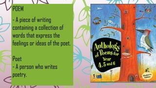 Anthology of poem year 5- List of poems for the student | PPTX