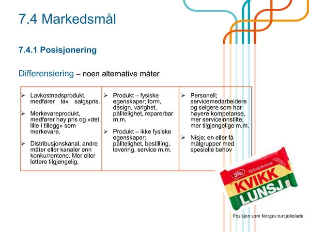 OPPSTART PowerPoint kapittel 7.4 markedsmål | PPT
