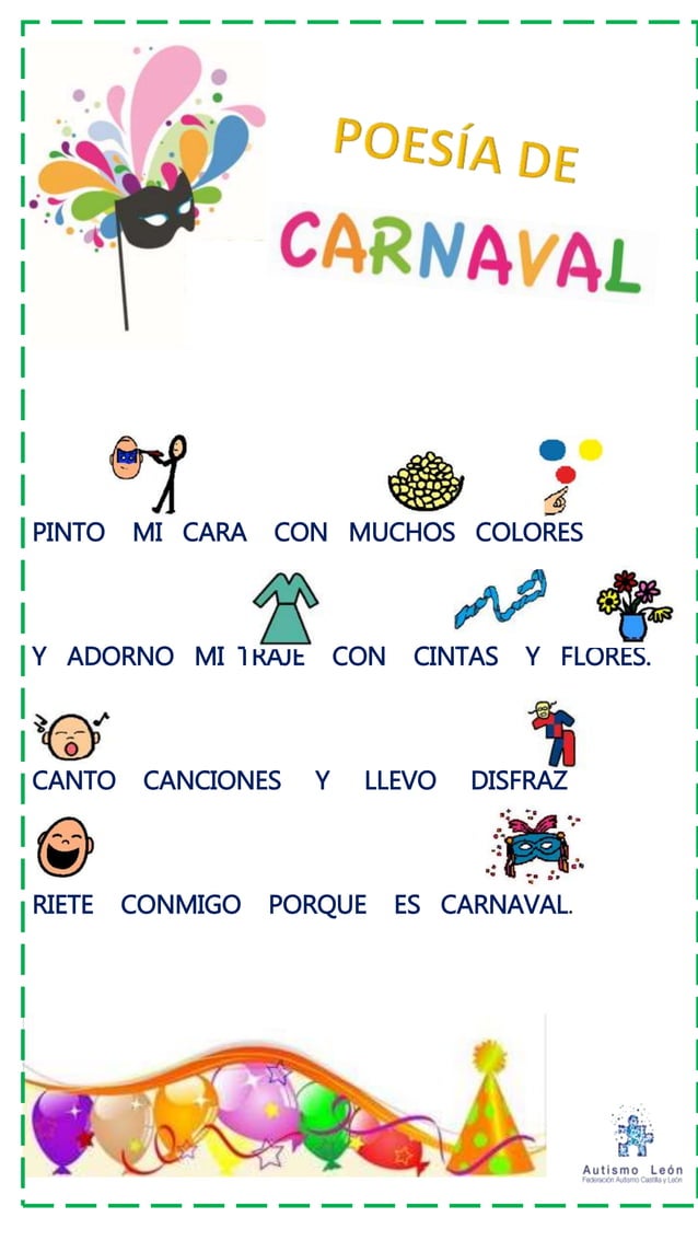 Poesía de carnaval con pictogramas. | PDF
