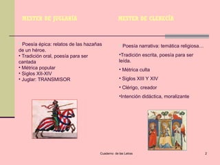 Poesía del mester de clerecía | PPT