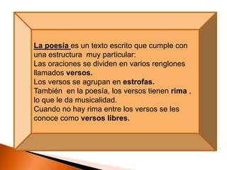 Poesía y su estructura | PPTX