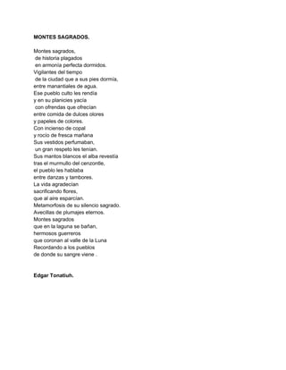 Poesía Azteca by Edgar Tonatiuh | PDF