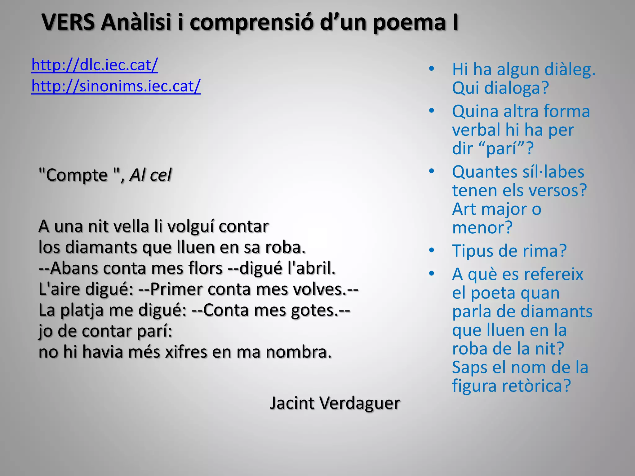 Poesia el vers i la rima | PPTX