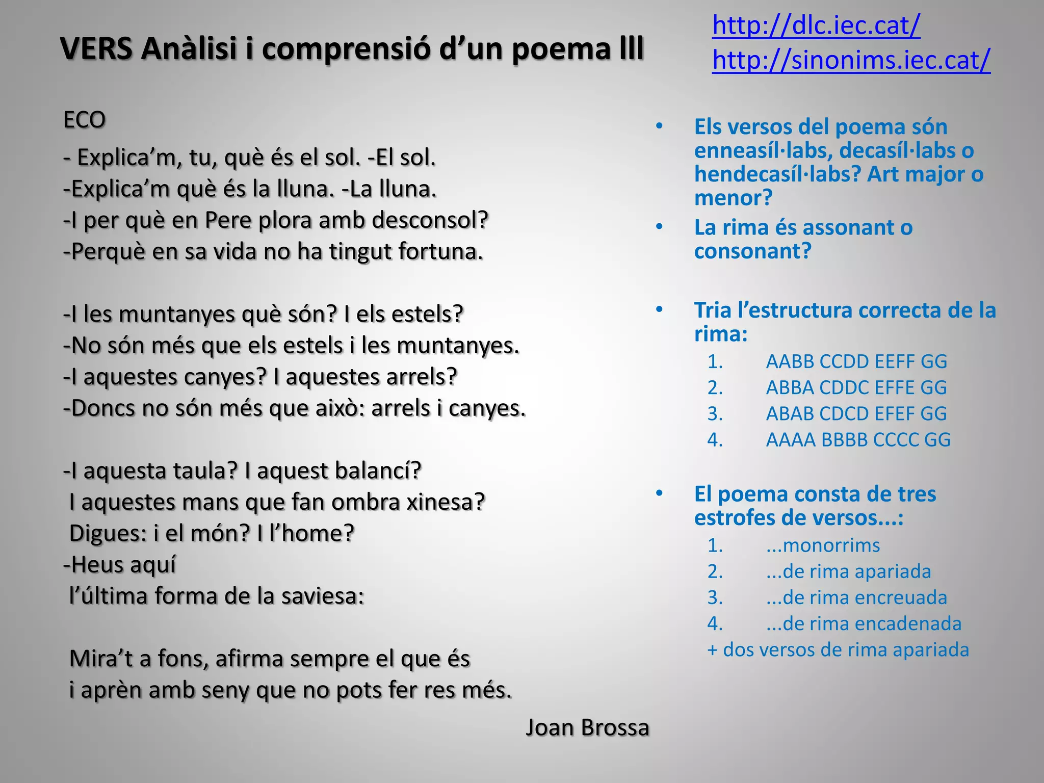 Poesia el vers i la rima | PPTX