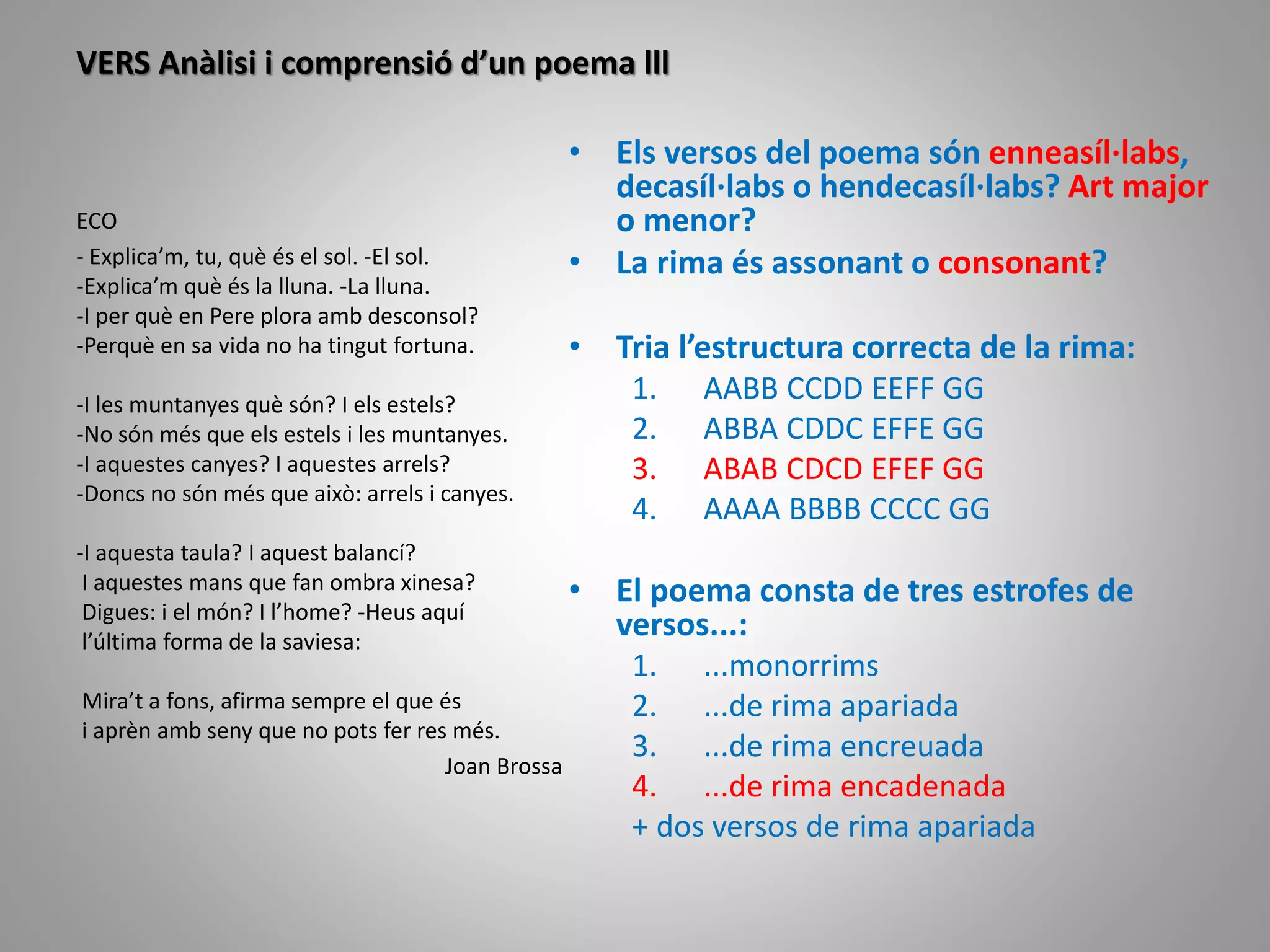 Poesia el vers i la rima | PPTX