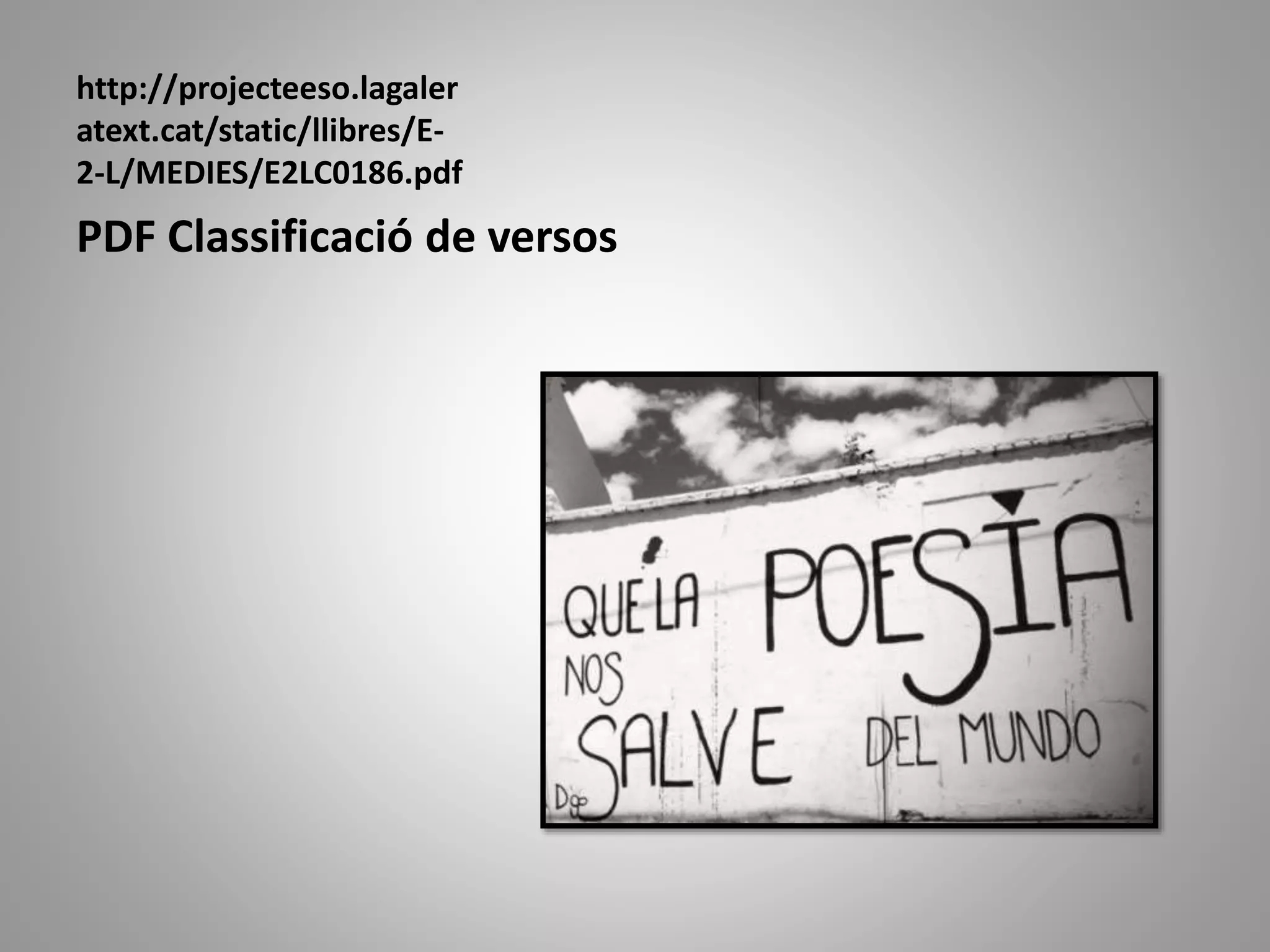 Poesia el vers i la rima | PPTX