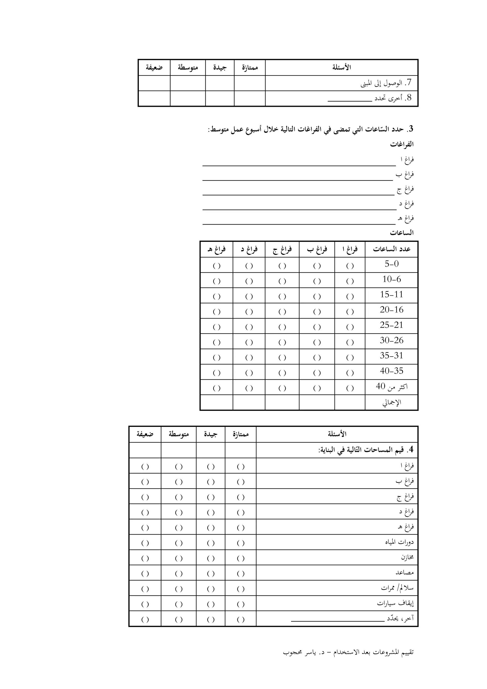 Post Occupancy Evaluation Arabic - تقييم المشروعات بعد الاستخدام عربى | PDF