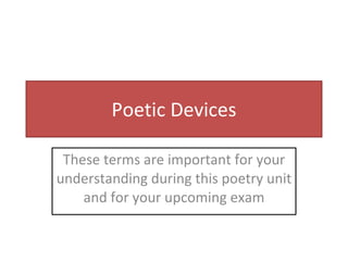 Poetic Devices | PPT | Poetry | Books and Literature