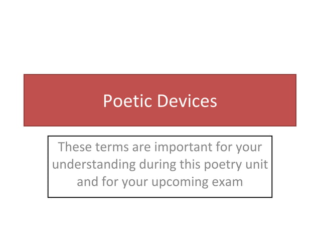 Poetic Devices | PPT | Poetry | Books and Literature