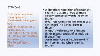 HOW TO TELL WILD ANIMALS CLASS 10 Poetic devices | PPTX
