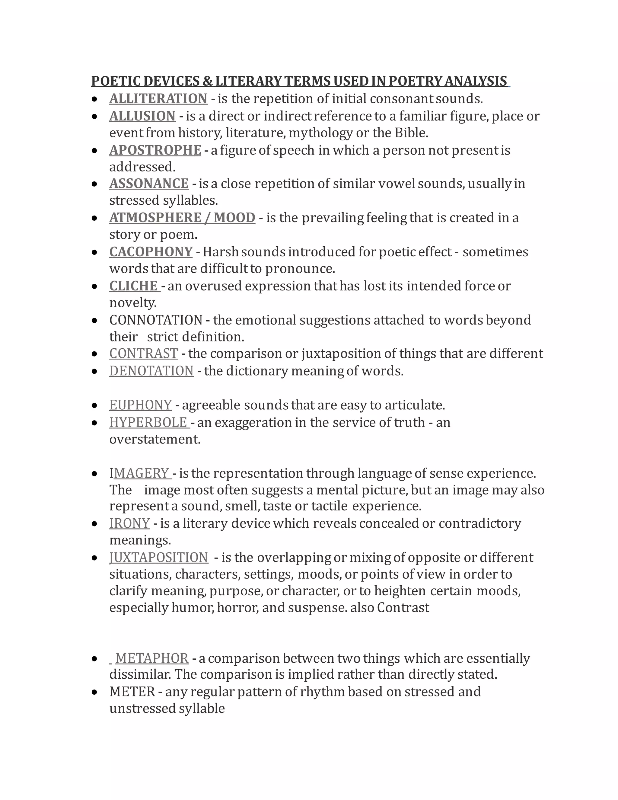 Poetic devices | DOCX