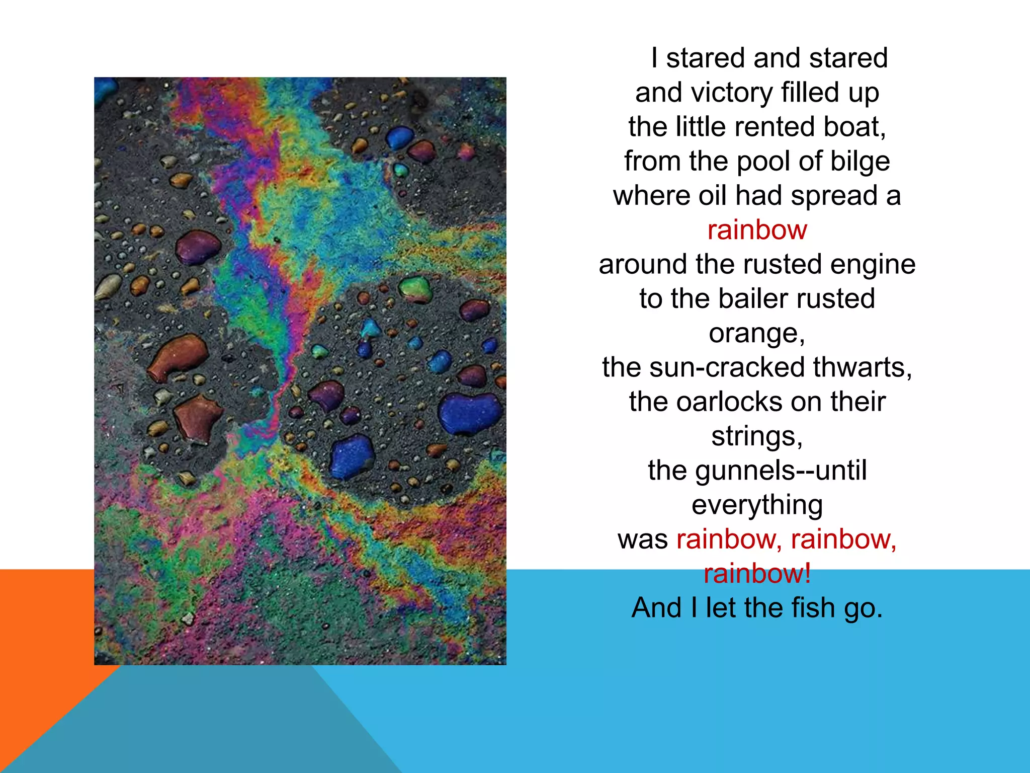 Poetic devices and the magic of elizabeth bishop2 | PPTX | Fish and ...