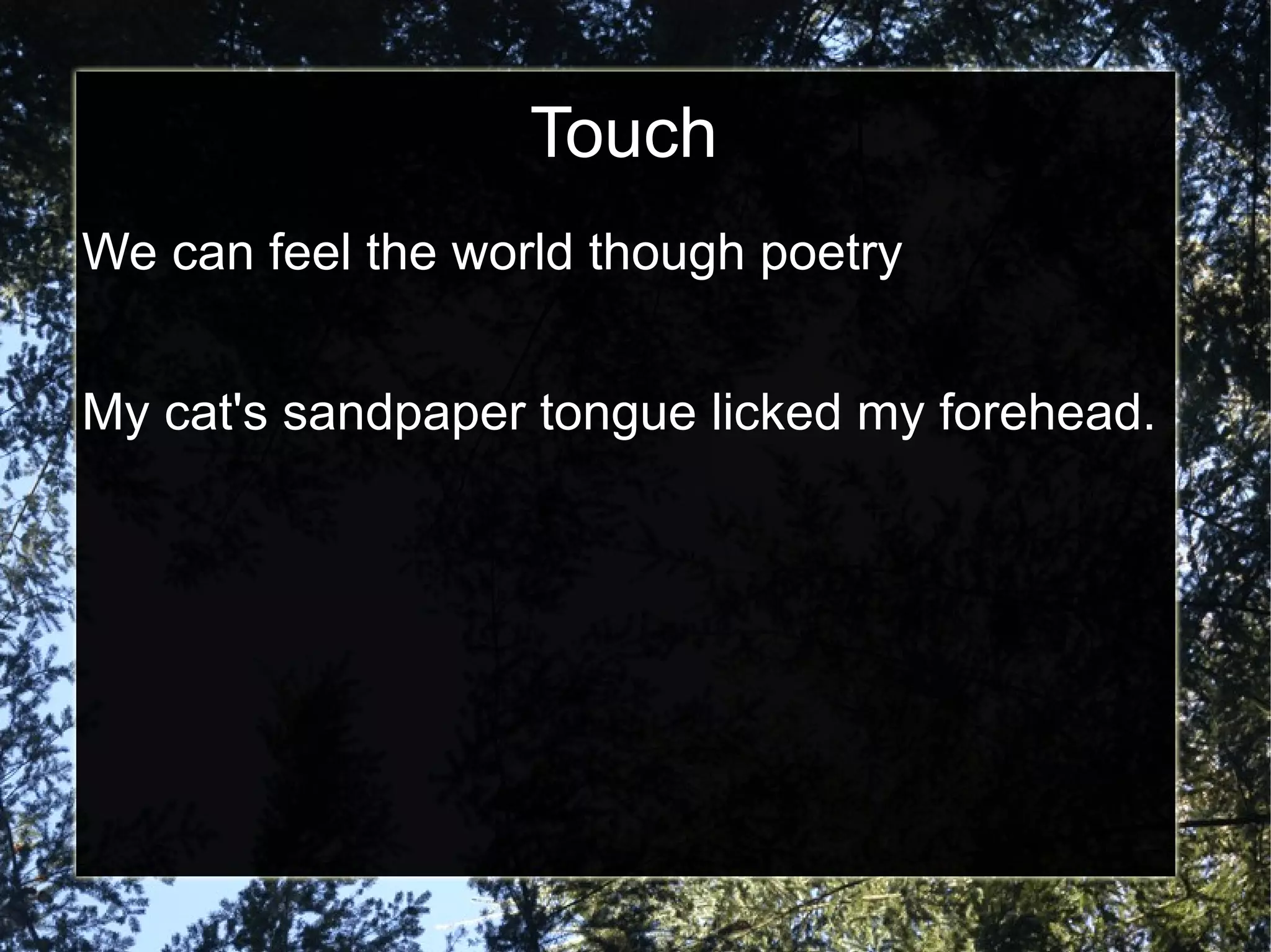Poetic devices: imagery and the five senses | ODP
