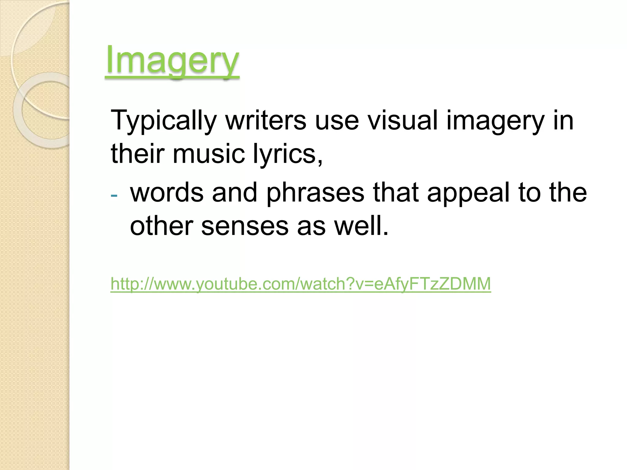 Poetic devices in lyrics | PPTX