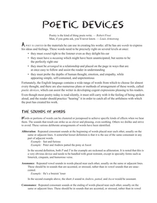 Poetic devices revision booklet for each student | PDF