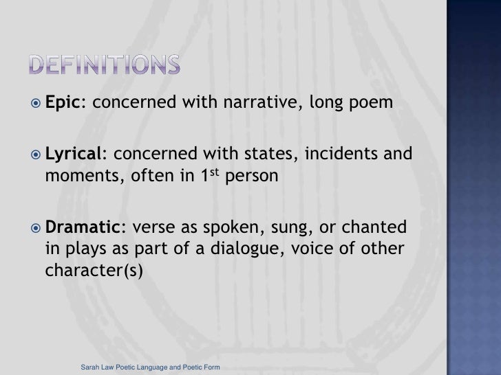 Poetic language and poetic form