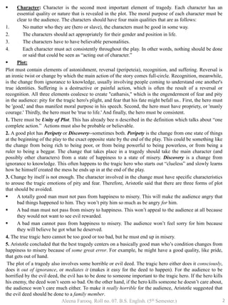 Aristotle Poetics concepts of Tragedy and Plot | PPTX