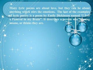 Types and Elements of Poetry | PPT