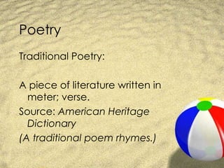 Poetry | PPT | Poetry | Books and Literature