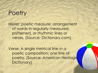 Poetry | PPT | Poetry | Books and Literature