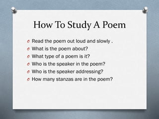 Poetry lesson. | PPTX