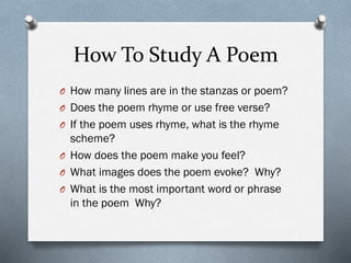 Poetry lesson. | PPTX