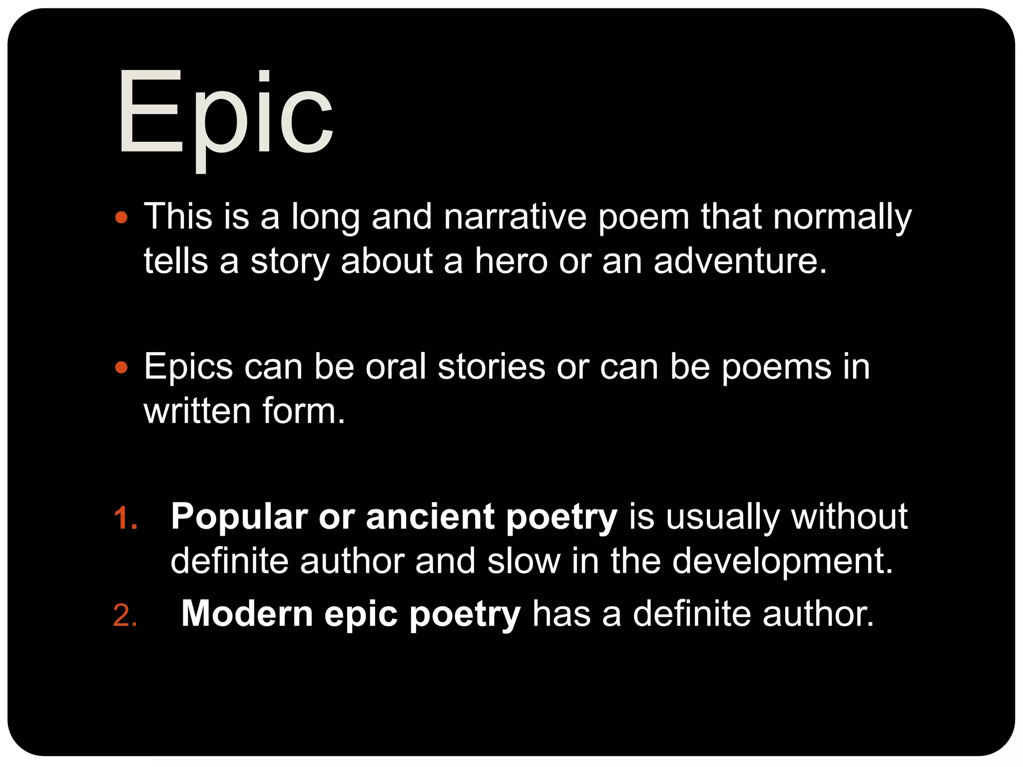 Types Of Poetry | PPTX