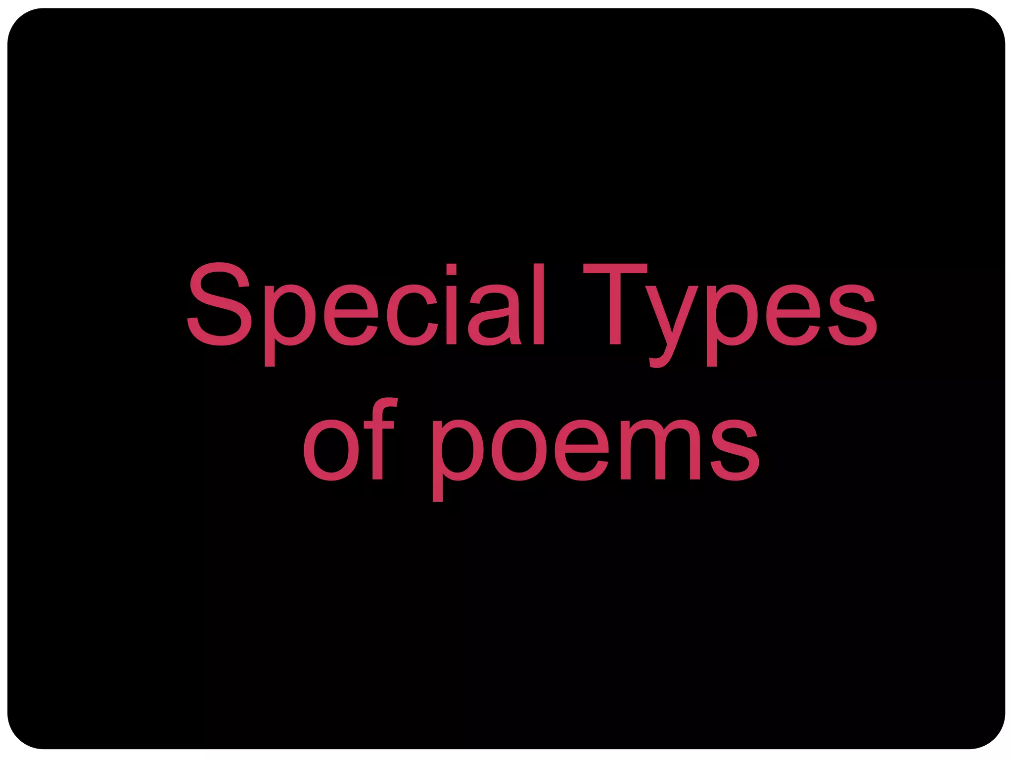Types Of Poetry | PPTX