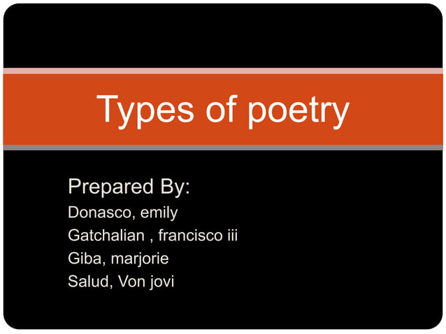 Types Of Poetry | PPTX | Poetry | Books and Literature
