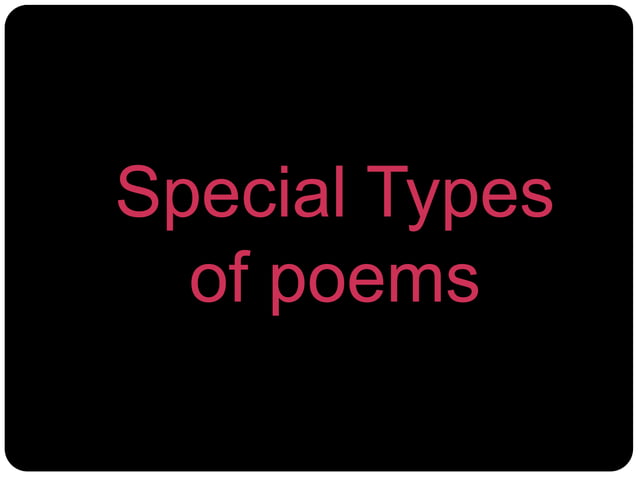 Types Of Poetry | PPTX | Poetry | Books and Literature