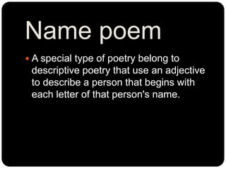 Poetry To Describe A Person