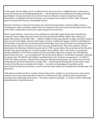 Research Paper : Romantic Poetry | DOCX