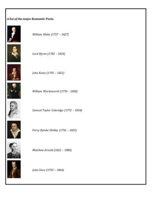 Research Paper : Romantic Poetry | DOCX