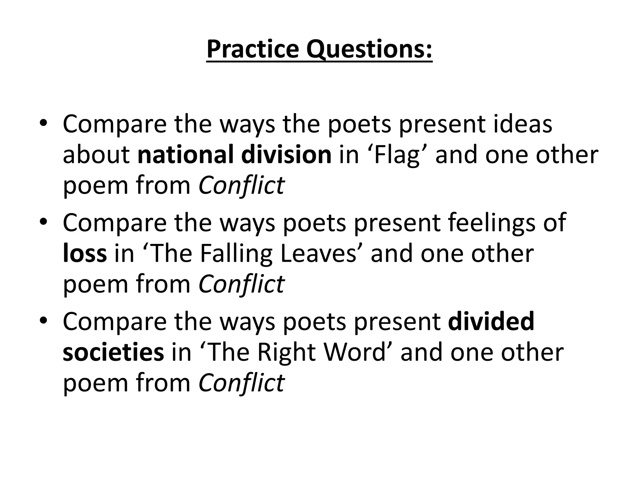 Poetry conflict | PPTX