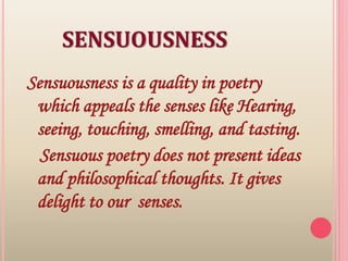 john Keats as a sensuous poet | PPTX