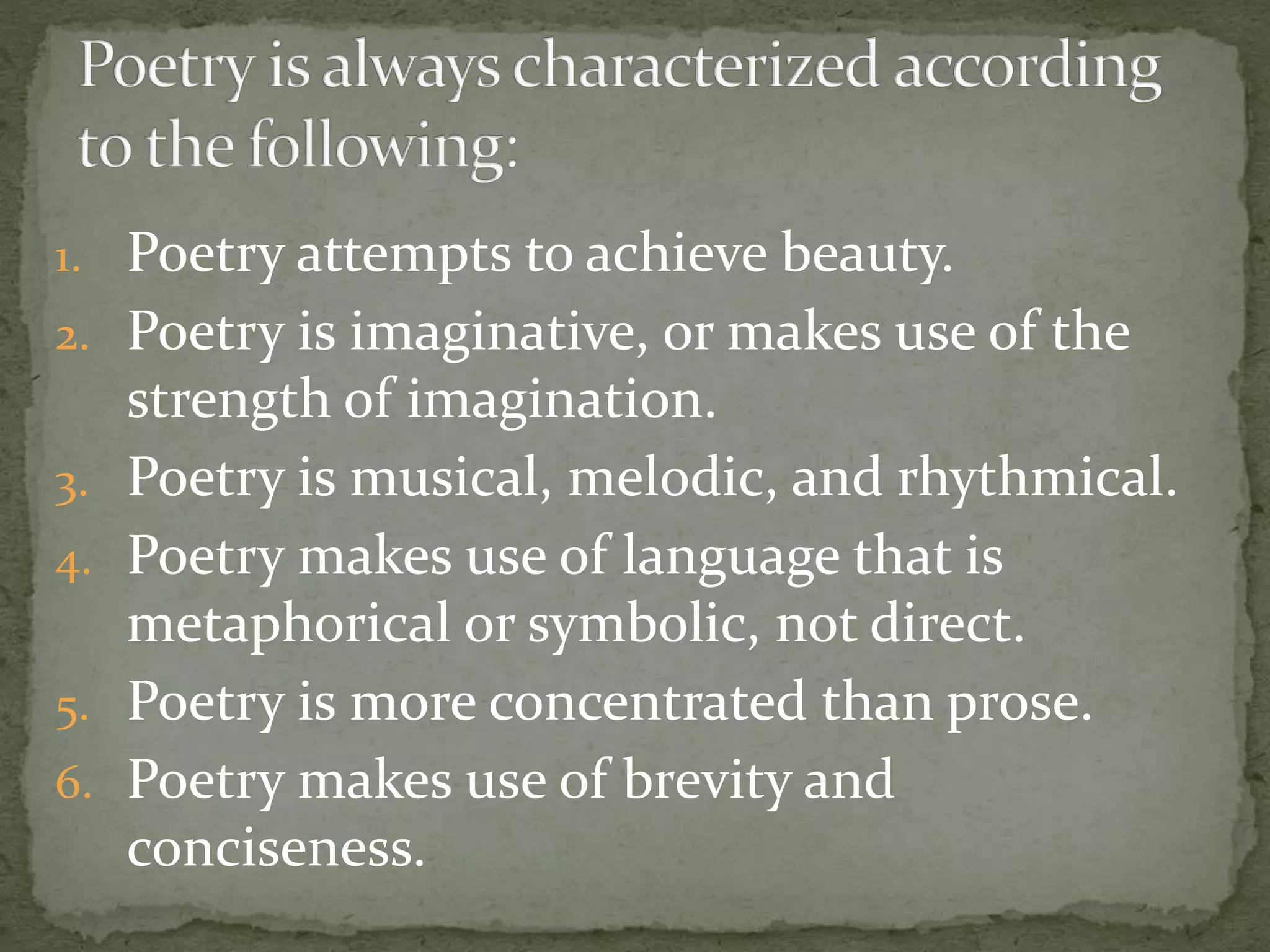 Poetry | PPTX | Poetry | Books and Literature