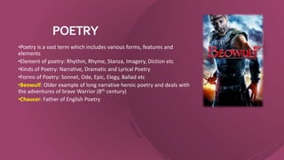 Poetry:From ancient to contemporary | PPT