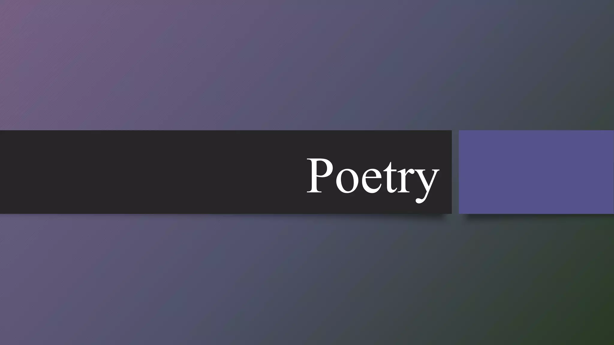 English Lesson: Poetry | PPTX