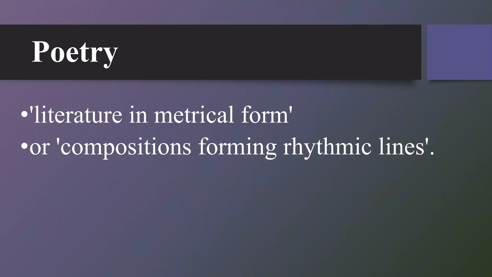 English Lesson: Poetry | PPTX