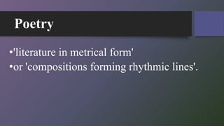 English Lesson: Poetry | PPTX