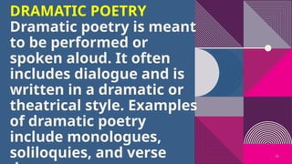 The Different Types and Forms of the Poetry | PPTX