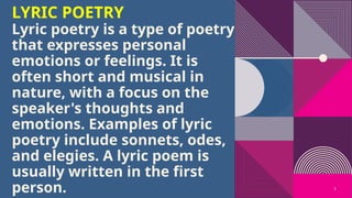 The Different Types and Forms of the Poetry | PPTX