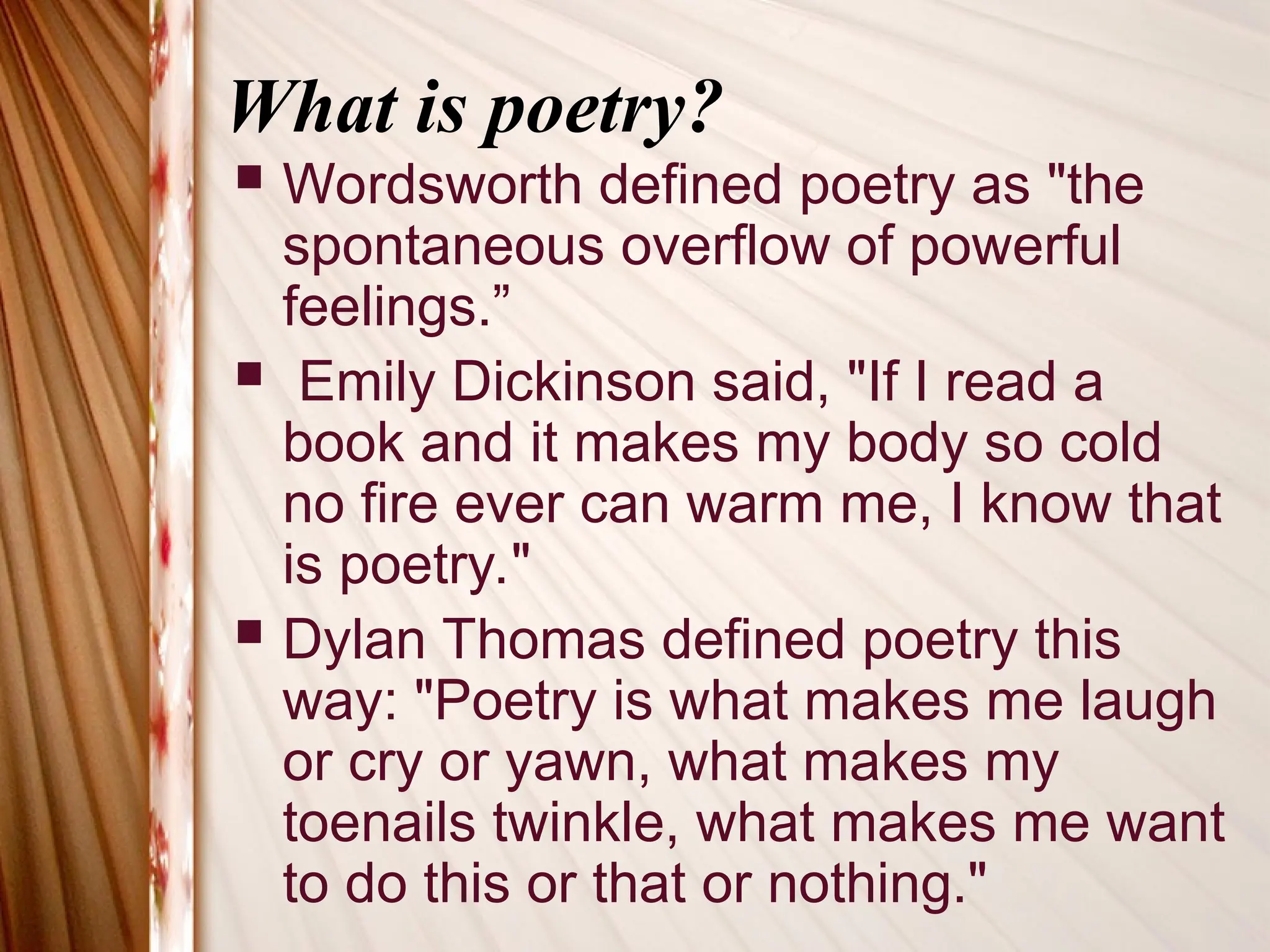 Poetry for beginners with no previous knowledge | PPT